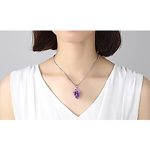 COAI Raw Amethyst Crystal Pendant Necklace