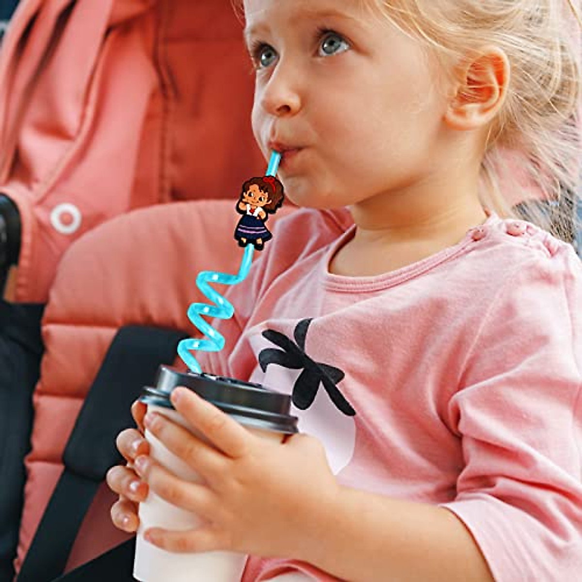 24 Encanto Party Favors Reusable Drinking Straws 8 Designs Great for Magic Movie Birthday Party Supplies with 2 Cleaning Brushes