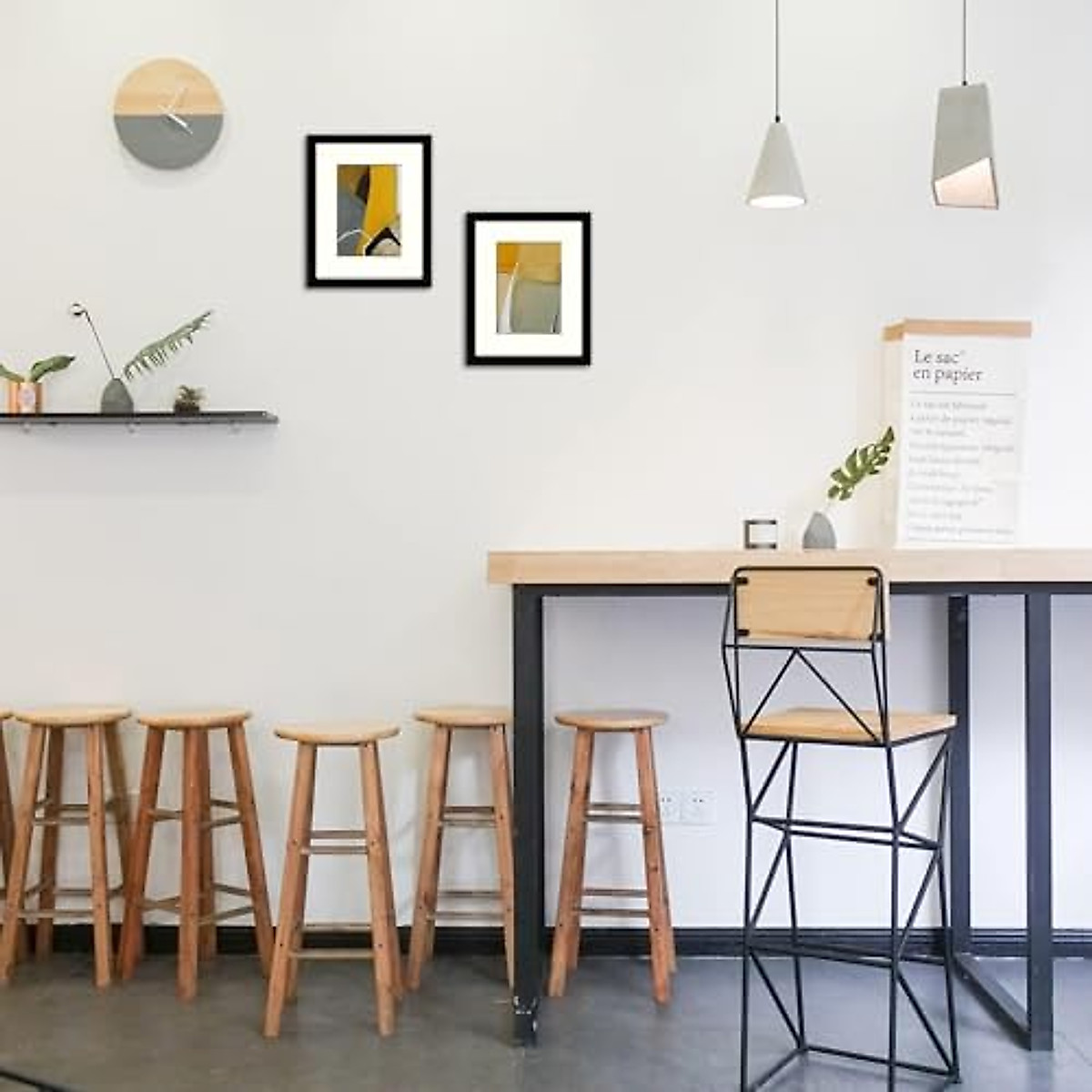 Frametory, 11x14 Picture Frame with Mat for 8x10 Photo - Country Rustic Style - High Definition Glass Wide Molding - Preinstalled Wall Mounting Hardware (Rustic Black, 1 Pack)