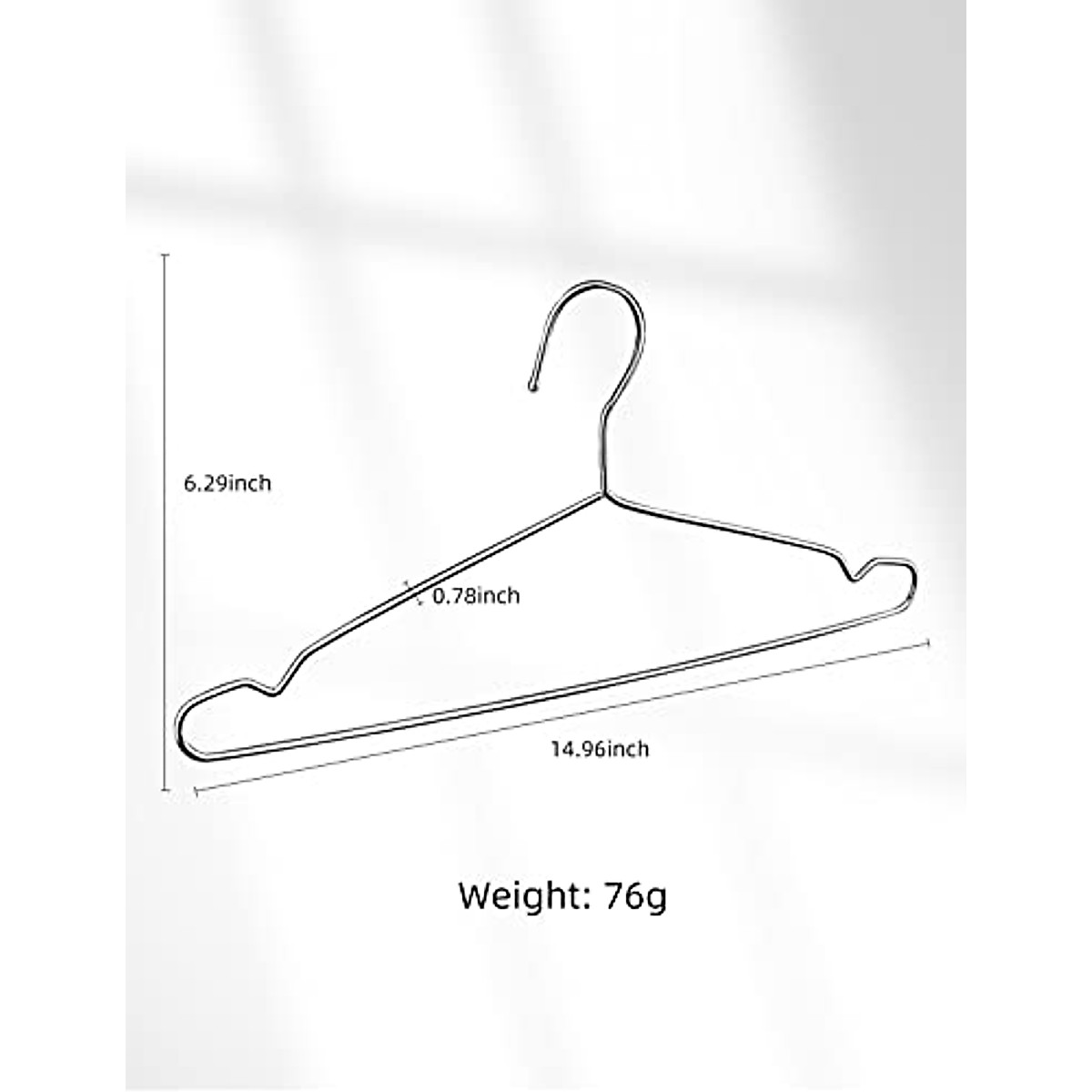 【5-Pack】 WAIKAS Clothes Hanger 304 Stainless Steel 42cm