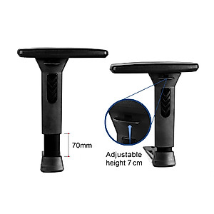 Frassie Height Adjustable Chair Armrest Pair, Gaming Boss Chair Arms Set Replacement,Black (3D)