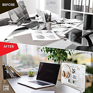 G-PACK PRO Clamp-on Desk Pegboard, Standing Desk Accessories for Office, Gaming Desk Organizer, Privacy Panel for Desk, Work Desk Organizer, 16.5 x 12.5-inch, S1 White