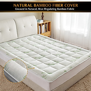 Mattress Pad Full Size, Cooling Mattress Protector Pillow Top Cover Pad with 6-22 Inches Deep Pocket, Breathable Mattress Cover with Down Alternative Fill