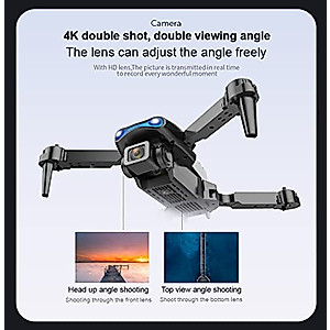 HOTOSYY UAV with dual cameras, portable, three sided obstacle avoidance, one touch takeoff/landing, fixed altitude, 360 degree rollover function (black)