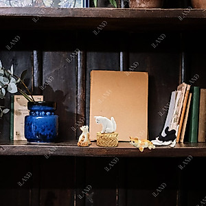 iland Cat Figurines, Dollhouse Cats w/ 1/12 Scale Accessories, Realistic Hand Painted Mini Cat Decor, Cat Cake Toppers