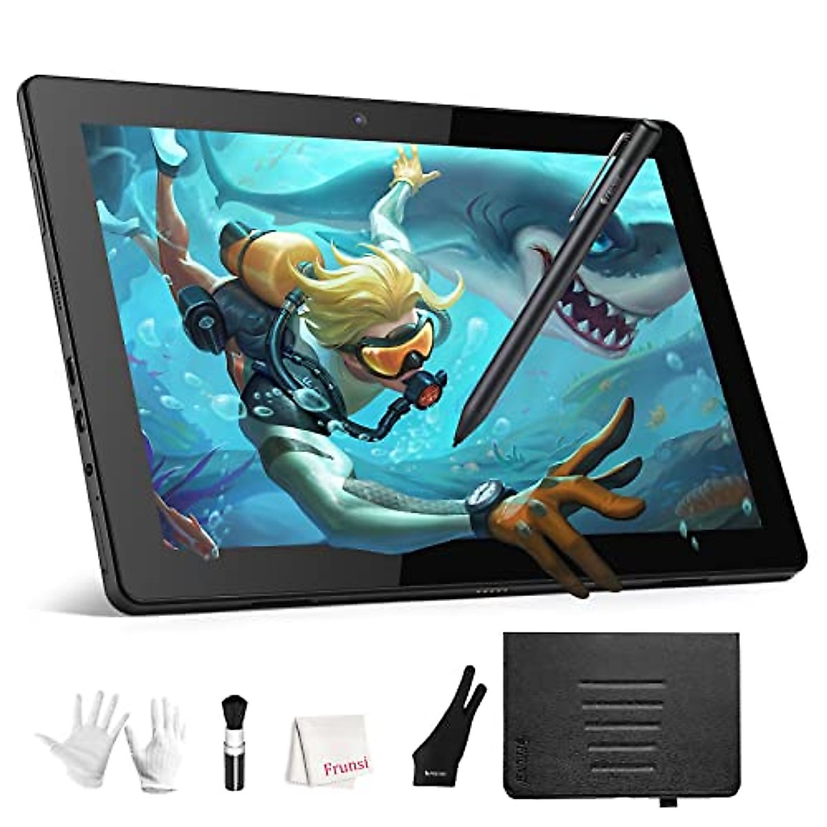Frunsi Drawing Tablet, Standalone Drawing Tablets with Screen, No Computer Needed, Octa-core CPU, 10 inch FHD Display, Android 12, 4GB/64GB, SD Card Slot, Portable Drawing Tablets for Digital Artwork