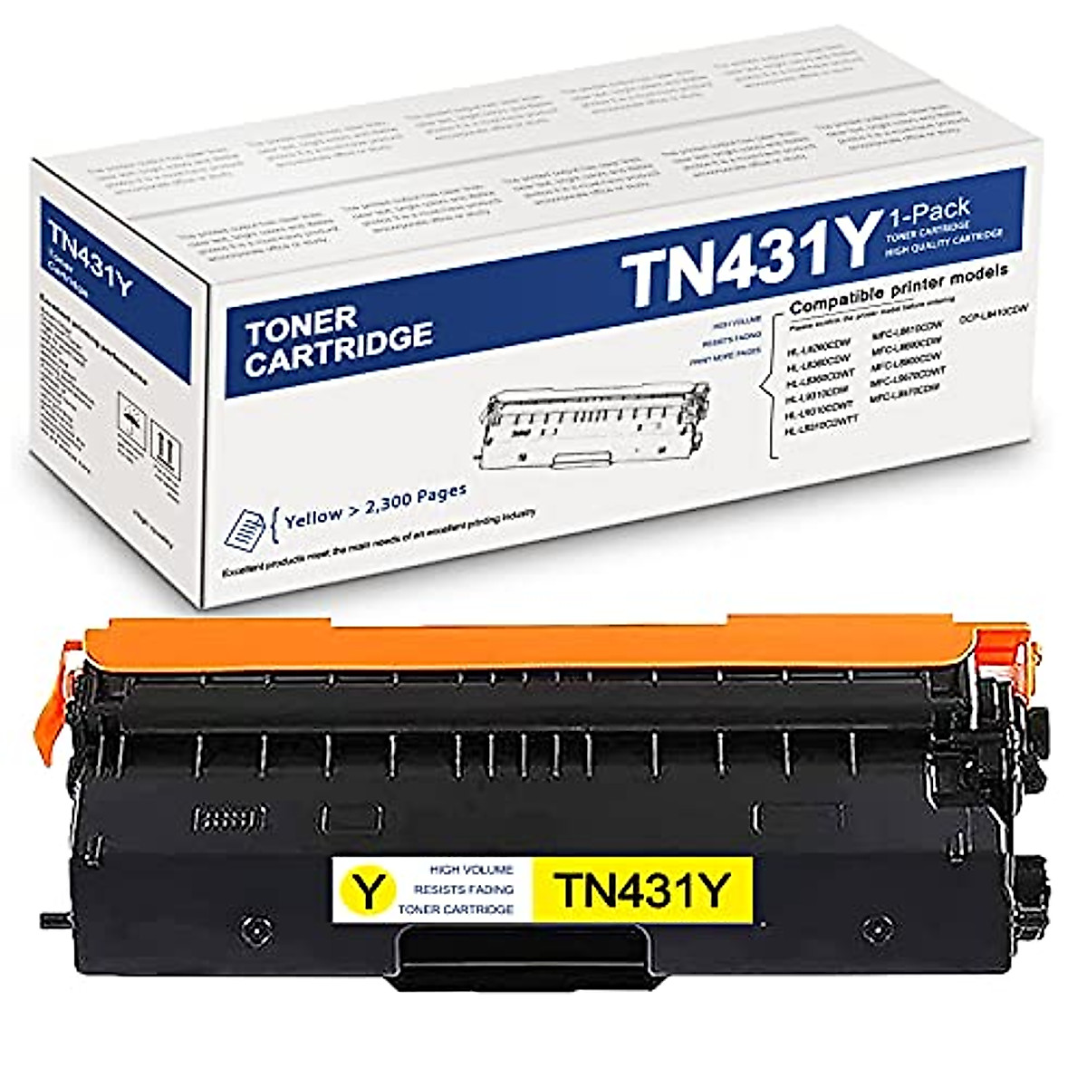 Van Enterprises 1 Pack Yellow TN431 TN431Y TN-431Y Compatible Toner Cartridge Replacement for Brother HL-L8260CDW L8360CDWT L9310CDWT MFC-L8610CDW L8690CDW L8900CDW Printer Ink Cartridge