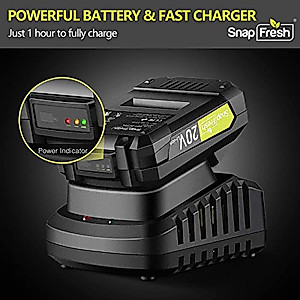 SnapFresh 20V Cordless Hedge Trimmer - 22" Dual-Action Blade, Hedge Trimmer Cordless with 2.0Ah Battery and Charger, Grass Trimmer