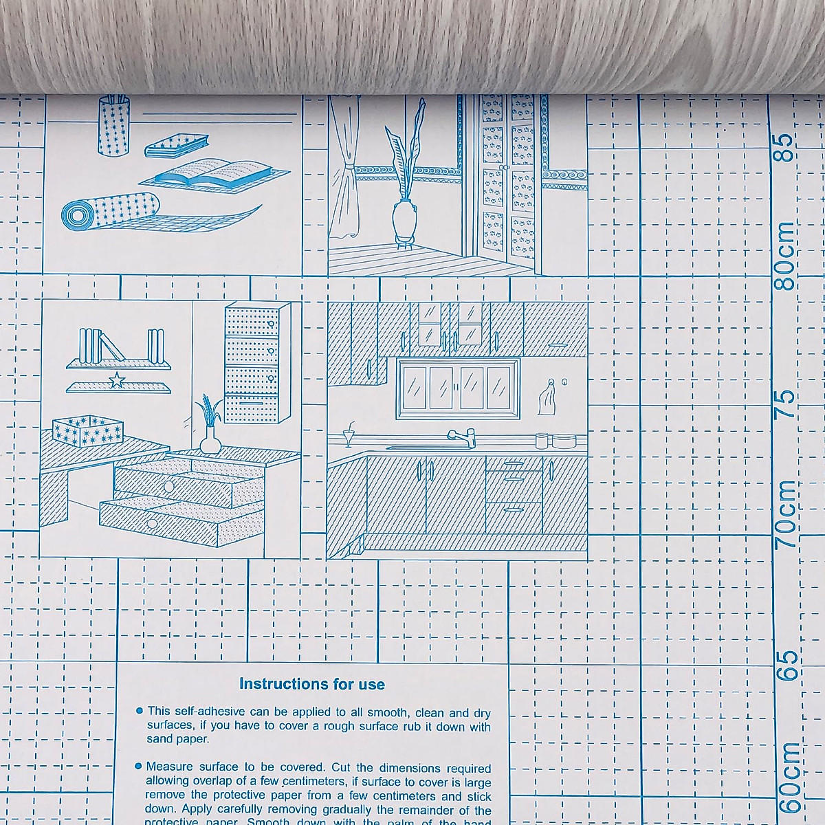 LovingWay Light Grey Wood Grain Shelf and Drawer Liner 17.7x177 Inch Self-Adheive PVC Home Shop Furnitures Decor Sticker Easy Install