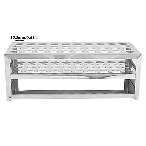 Stainless Steel Punch plate Test Tube Rack 40 Holes Large Capacity Lab Test Tube Holder Laboratory Experiment Fixing Accessories(15.5 * 40mm) Tube Racks