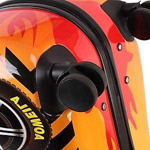 AO WEI LA OW Kids Ride-On Luggage with Wheels Suitcase Fits to Toddler Aged 3-12 Years old （Red Car Checked-Large 25-Inch