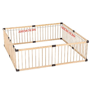 Baby Playpen,Playpen for Babies and Toddlers, Wooden Baby Playpen,79x71, Baby Play Pen,Baby Play Fence,Baby Play Yards,Baby Activity Center (180x200CM)