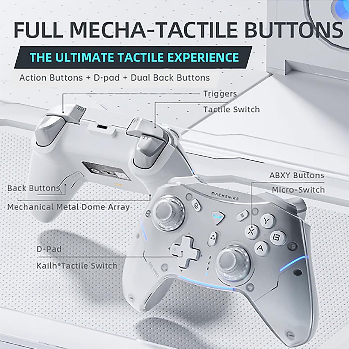 Machenike G5 Pro Tri-mode Switch Controller, USB/Bluetooth 5.0/2.4G, with Programmable Button, Joystick, Hall Trigger, Kailh Micro Switches, Switch Remote Gamepad for PC, NS, iOS, Android, TV box