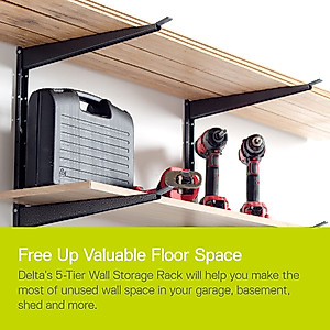 Heavy Duty Lumber Storage Rack by Delta Cycle, Holds Up To 800 lbs - Easy to Install Wood Storage Rack With Fully Adjustable Arms - Steel Construction Storage Solution For Garage, Basement & Pantry