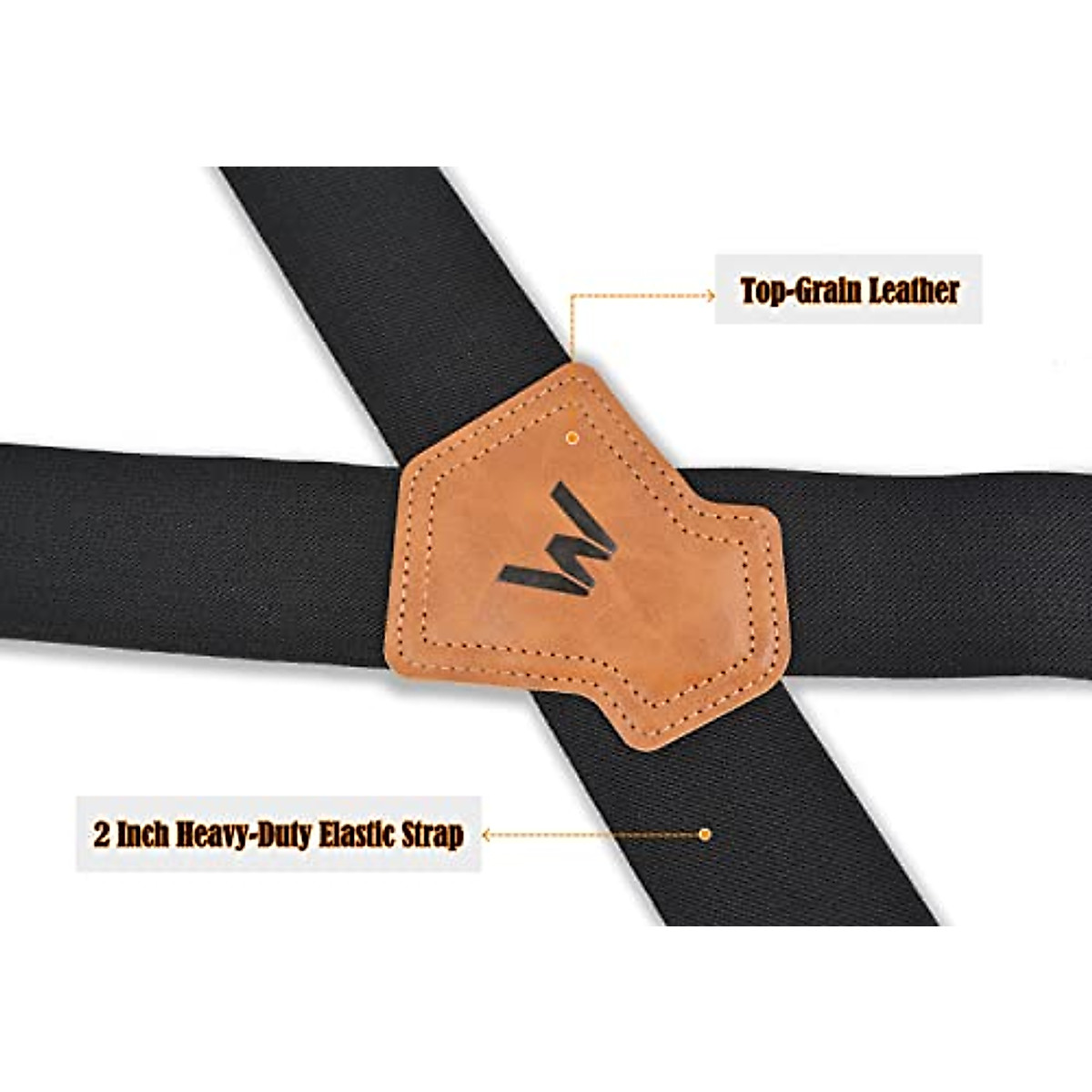 WELKINLAND 2Inch Elastic Mens suspenders, Heavy Duty suspenders for men, Work suspenders for men, Suspenders for men w/clips, Suspenders for men heavy duty, Mens suspenders for trousers