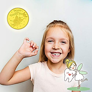 Baby Tooth Box Holder for Lost Teeth Keepsake with Tooth Fairy Silver Gold Coin