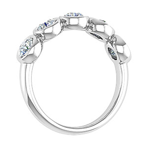 1 Carat (ctw) Bezel Set 5-Stone Diamond Wedding Band Ring in 10K White Gold (Ring Size 7.5)