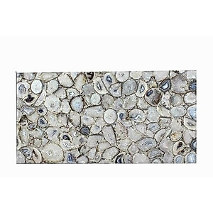 36 x 60 Inches Gemstone Resin Art Kitchen Back Splash Rectangle Shape White Marble Dining Table for Home Furniture Decor