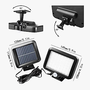 Eupterosaur Solar Lights Outdoor with Motion Detection 120°PIR Angle Solar Wall Light Outside 56 LED Security Flood Lights IP65 Waterproof for Yard Lawn Patio Barn Garden Pathway Balcony