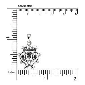 WithLoveSilver Solid Sterling Silver 925 Classic Scottish Style Luckenbooth and Thistle Pendant