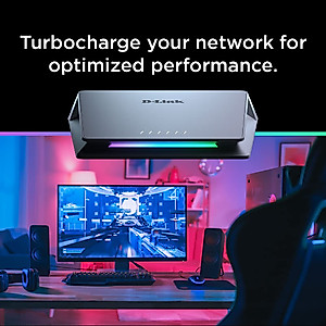 D-Link 6-Port 10Gb & 2.5Gb Unmanaged Gaming Switch with 1 x 10G, 5 x 2.5G - Multi-Gig, Network, Fanless, Plug & Play, Colored Indicator (DMS-106XT)