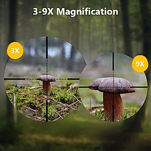 CVLIFE 3-9x40AO Rifle Scope Optics R4 Reticle Crosshair Scope with 20mm Mounts