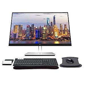 HP E24u G4 24 Inch IPS FHD Multi-Device Monitor Bundle with USB Type-C, K375s Bluetooth Keyboard, M585 Bluetooth Mouse, Gel Pads, Compatible with MacBook, MacBook Pro, MacBook Air, iPad and iPhone