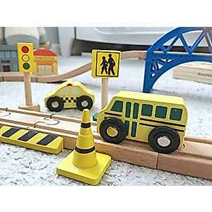 NIMNIK Wooden Cars for Toddlers Bus Engine Emergency Vehicles | Small Cars, Mini Transportation Vehicles | Educational Toy for Early Learning for 3-10 Year Olds
