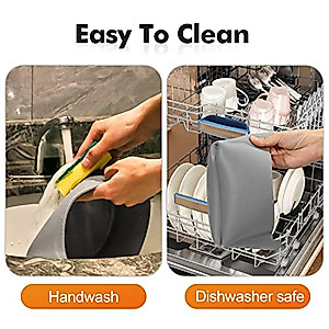 LARMAZEN Silicone Slow Cooker Liners for 6 QT Crock pot & Hamilton Pot, Allows Cooking 3 Foods At Once,Reusable Slow Cooker Divider Insert,Leakproof/Dishwasher Safe/BPA Free (Grey)