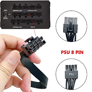 Certusfun PCIE Cable for Corsair, 65CM 8 Pin to Dual 6+2 Pin PCIE Power Cable for Thermaltake, Male to Male GPU Cable for ARESGAME Modular Power Supply (65cm+15cm)