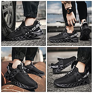 Steel Toe Shoes for Men Work Sneakers Indestructible Safety Shoes Men Lightweight Puncture Proof Shoes Slip on Breathable Industrial Construction Sneakers Black