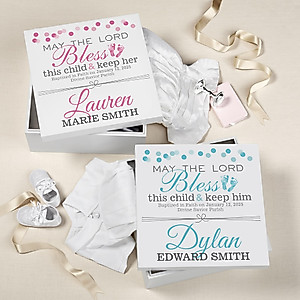 Let's Make Memories Personalized Keepsake Box for Baptism - Memories Box - Memento Storage - For Girls (Pink) - 6" Hx12 Sq