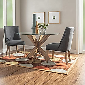 Powell Company Set of 2 Upholstery by Powell Parnell Dining Chair, Grey/Natural