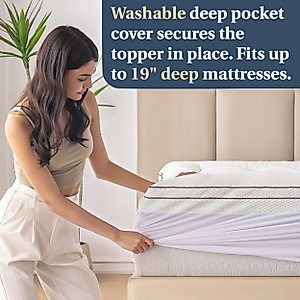 Bivetly Dual Layer 3 Inch Memory Foam Mattress Topper, 2 Inch Cooling Gel Memory Foam Plus 1 Inch Down Alternative Pillow Top Mattress Pad, Soft Elasticized Cover 18" Deep Pocket (Twin)