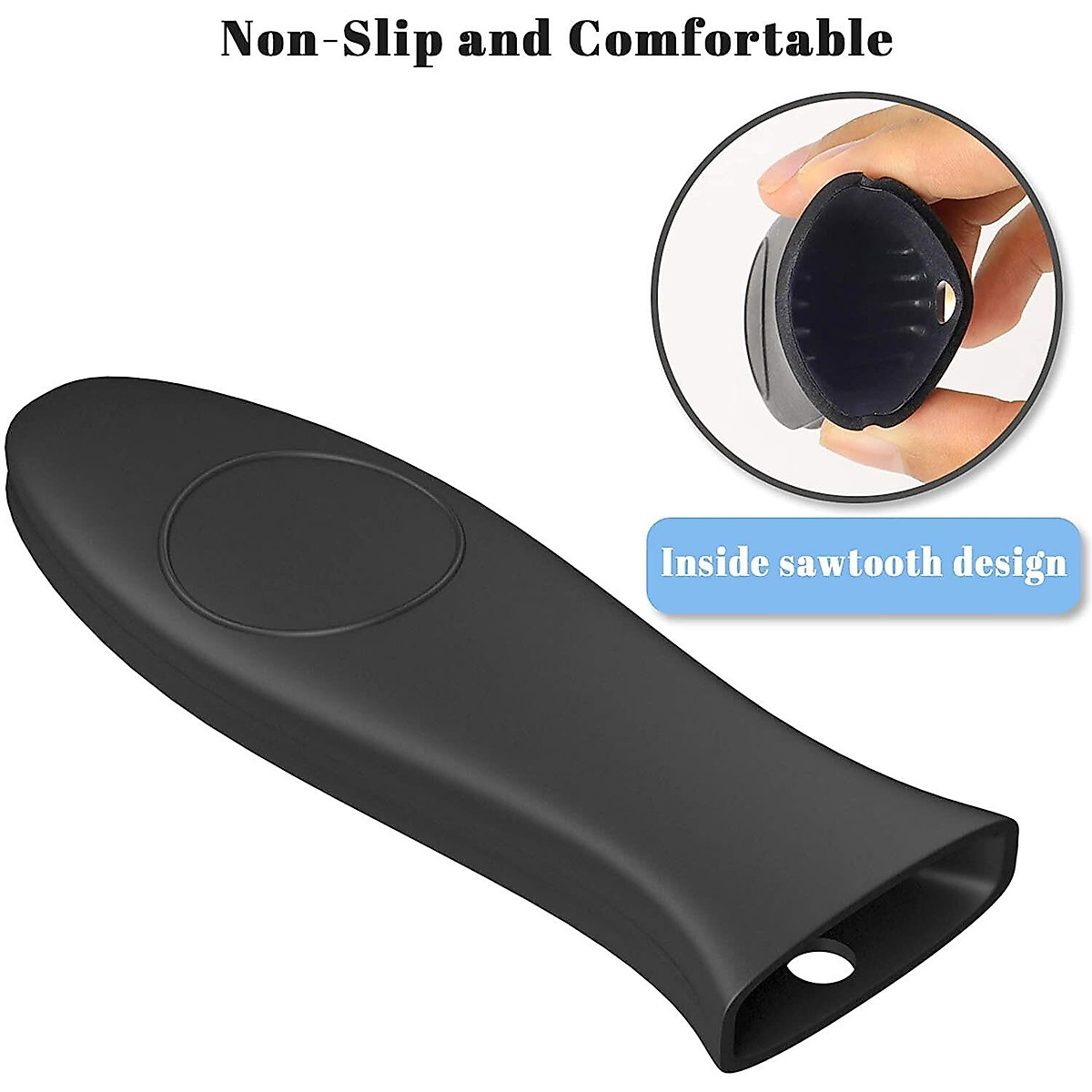 4 Pack Silicone Hot Skillet Handle Holder and Pot Holders Cover Sleeve, Heat Resistant Cast Iron Potholder Protectors Grip, Anti-Spill Non-Slip Cookware Handles for Pans,Oven