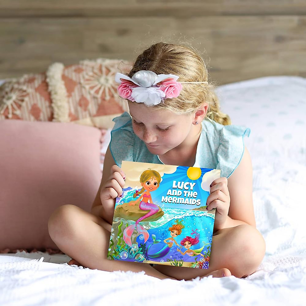 Personalized Story Book by Dinkleboo - "The Mermaids" - For Kids Ages 0-8 Years Old - A Story About Your Daughter or Son Meeting New Magical Friends - Smooth Satin Paper - In Soft Cover (8"x 8")