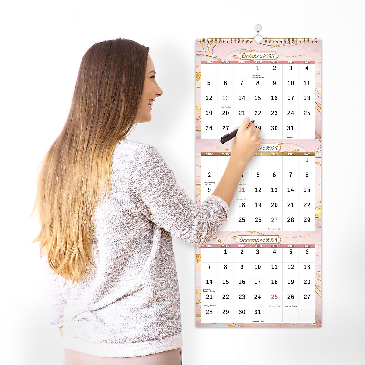 2025-2026 Wall Calendar - 3 Month Calendar 2025-2026, April 2025 - July 2026, 11" x 26", 2025 Calendar (Vertical), Large Monthly Calendar, Lay- Flat, Perfect for Your Busy Schedule