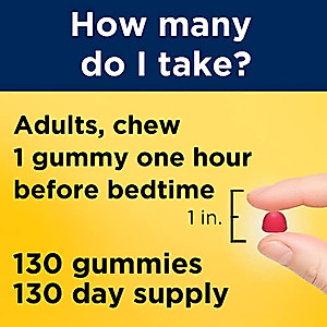 Nature Made Melatonin 2.5 mg Gummies, 100% Drug Free Sleep Aid for Adults, 130 Gummies, 130 Day Supply