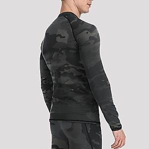 MEETYOO Thermal Underwear for Men, Winter Gear Long Johns Base Layer Top and Bottom Set for Skiing Running, Camo, Large