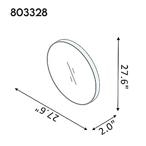 VINNOVA Cascante 28 in. W x 28 in. H Round Metal Wall Mirror in Brushed Black