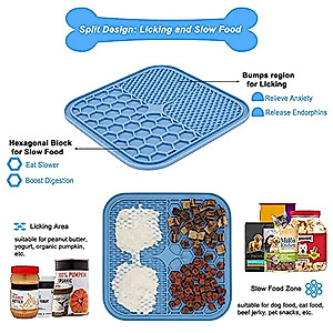 Licking Mat for Dogs and Cats,Connfiton [2 Pack] Slow Feeder for Dog,Dog Boredom and Anxiety Reducer,Snuffle Mat for Dogs,Dog Puzzle Toys,Slow Feeder Dog Bowls Bathing,Grooming and Training BPA-Free