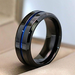 LOVERSRING Couple Ring Bridal Set His Hers Women Black Gold Filled Blue Agate Men Stainless Steel Wedding Ring Band
