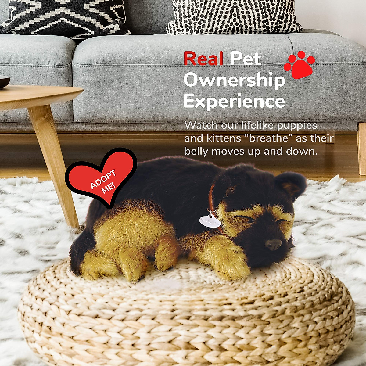 Perfect Petzzz - Original Petzzz German Shepherd, Realistic, Lifelike Stuffed Interactive Pet Toy, Companion Pet with 100% Handcrafted Synthetic Fur