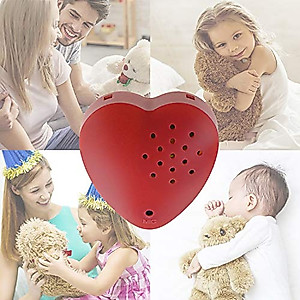 1 Pack, Inventiv 30 Second Voice Sound Recorder Module for Plush Toy, Stuffed Teddy Bear Animal Recordable Heart, Record Custom Messages (Red)