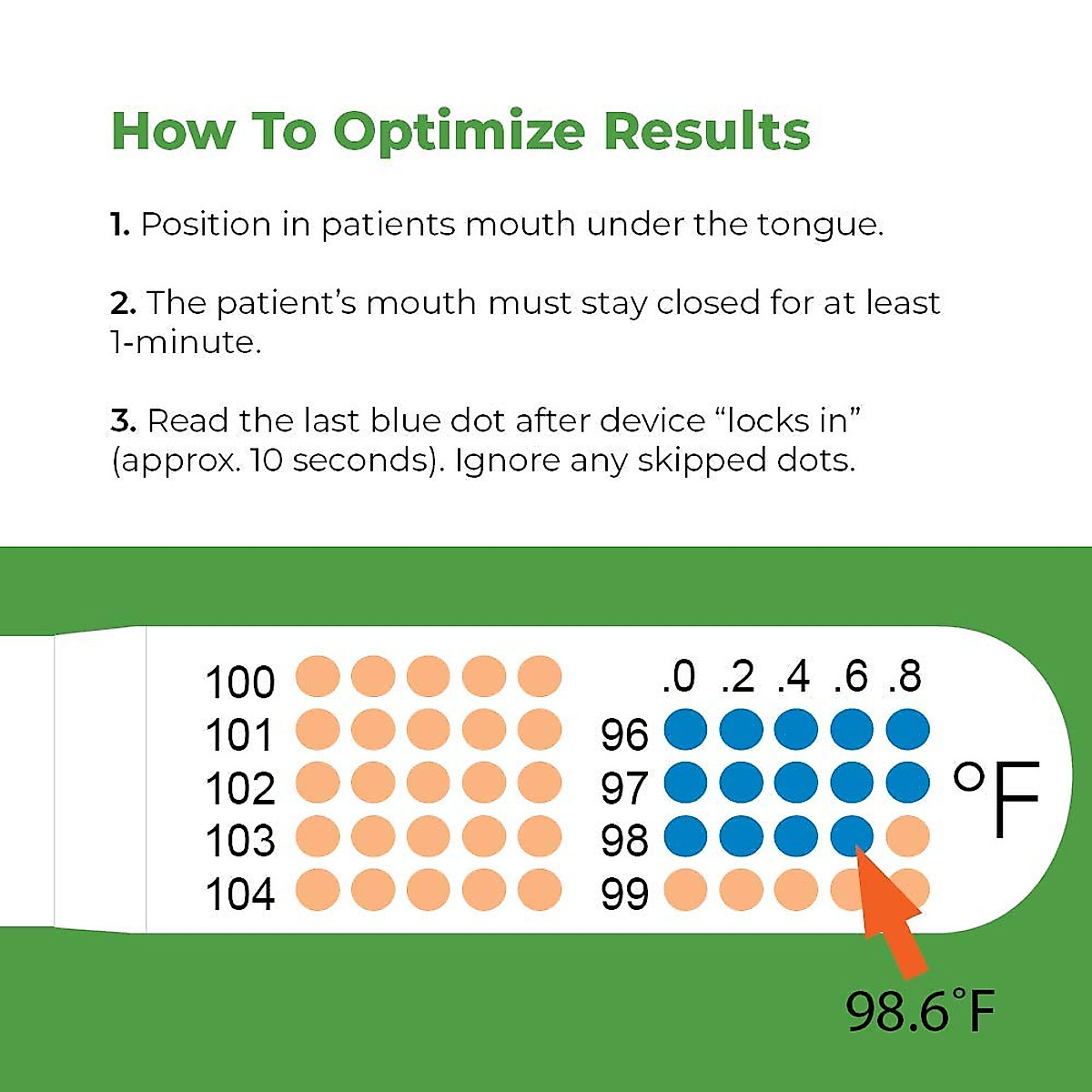 TempaDOT 100 Pack - Fahrenheit – Single-Use Clinical Thermometers for Oral or Axillary Use – Highest Accuracy & Prevention of Patient Cross-Contamination