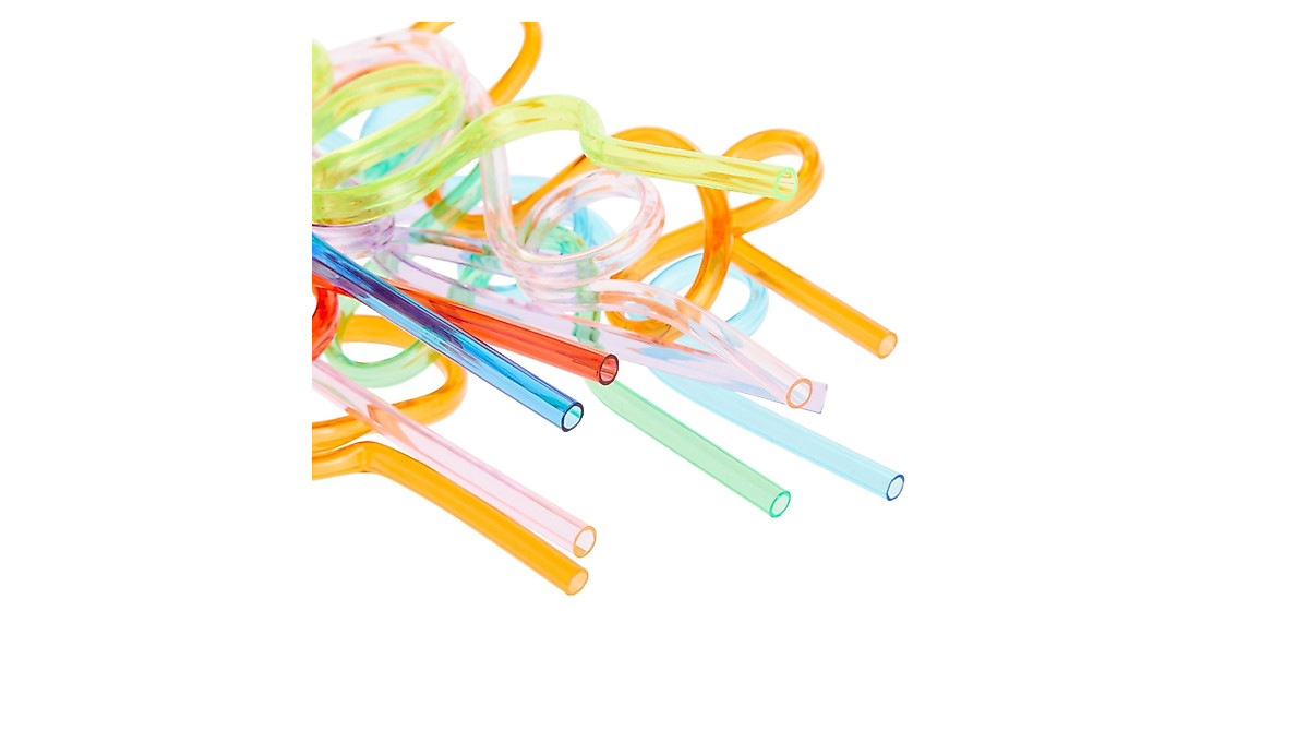 Colorful 100 Pack Crazy Straws for Kids' Parties
