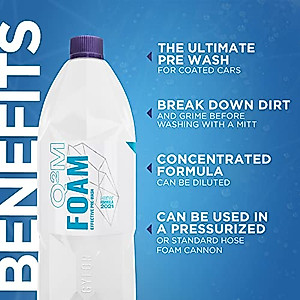 GYEON Quartz Foam - Car Pre Wash Chemical - Ceramic Coating Maintenance - Thick Foam Suds - Perfect for Foam Cannon - Concentrated Pre Wash Remove Loose Dirt and Grime - Great Addition to Car Wash Kit
