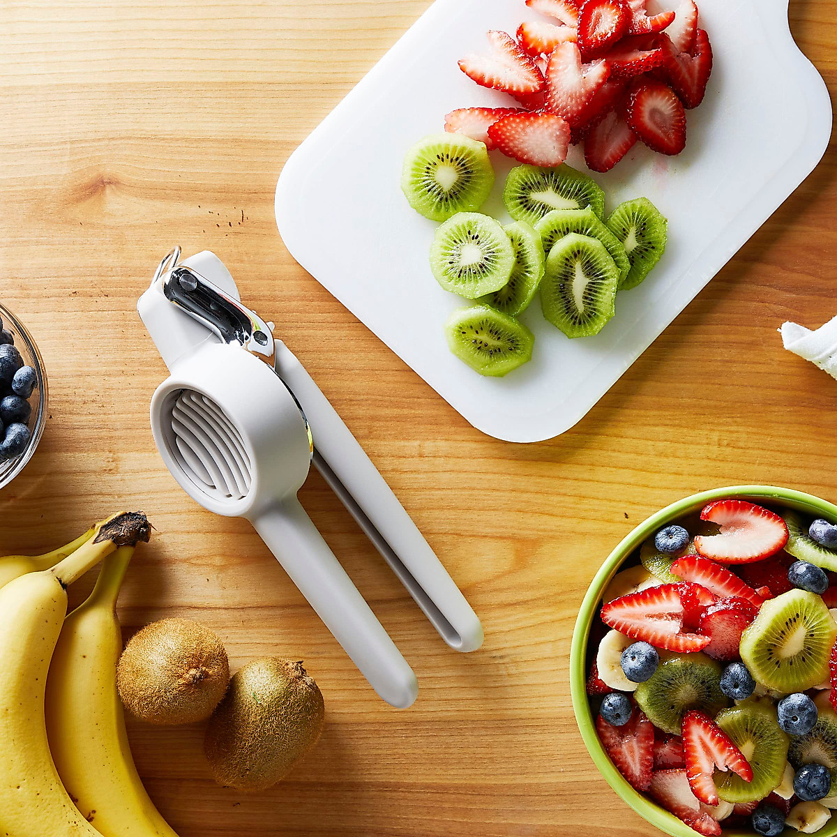 Chef'n FreshForce Hand-Held Slicer, Slices Mushrooms, Strawberries, Kiwis and More, Taupe