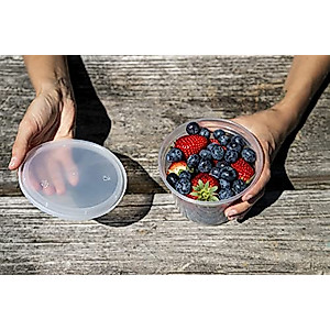 SafeWare Deli Plastic Food Storage Containers with Airtight Lids [ 20Sets-8oz | 20Sets-16oz | 20Sets-32oz] - Great for Slime, Microwave | Dishwasher | Freezer Safe | Leakproof | (60 Mix Sets)