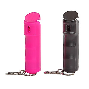 mace Brand Maximum Strength Pepper Spray with KeyGuard Hard Case (Black) – Accurate 10’ Powerful Pepper Spray, Flip Top Safety Cap, Leaves UV Dye on Skin – Great for Self-Defense, 11 Gram, (80391)